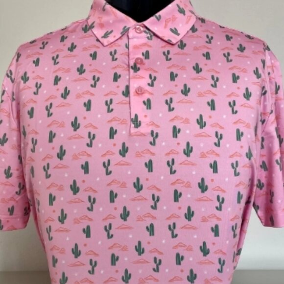 Coby Stevens | Shirts | Cs Pink Cactus Print Polo | Poshmark
